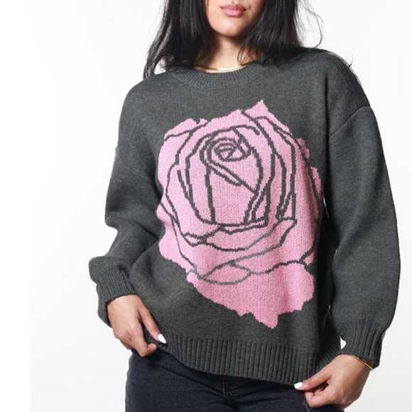 Girl Dangerous | Sweaters | Girl Dangerous Oversized Rose Sweater ...